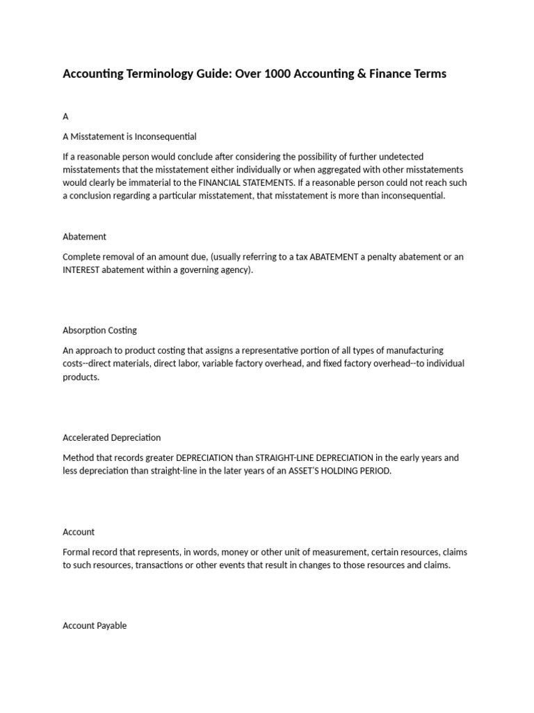 Accounting And Finance Glossary | PDF | Bonds (Finance) | Audit