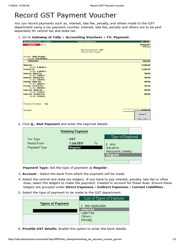 Record GST Payment Voucher Guide | PDF