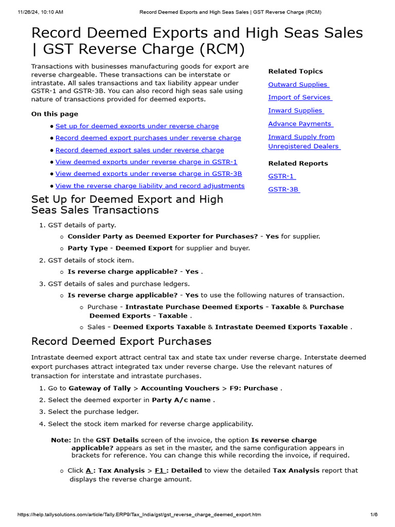 GST Guide for Deemed Exports | PDF | Taxes | Voucher