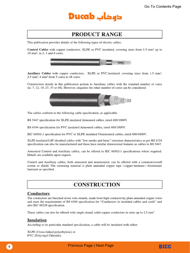 LV Control Auxiliary Cables | PDF