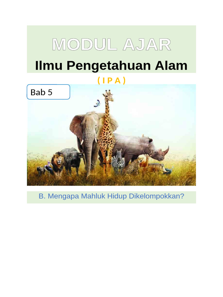Klasifikasi Mahluk Hidup dalam IPA SMP | PDF