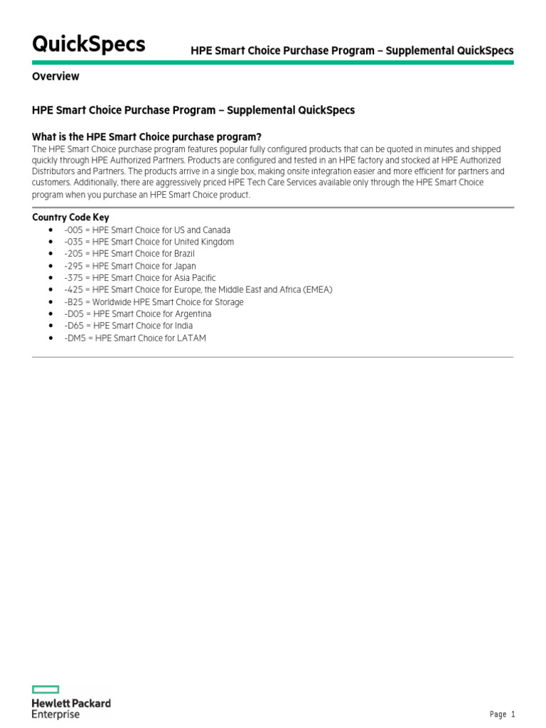 HPE Smart Choice Program Guide | PDF | Solid State Drive | Hard Disk Drive