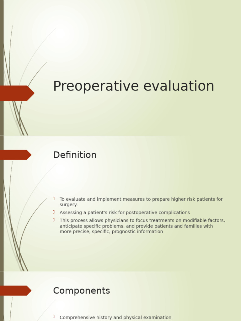 Preop Evaluation | PDF