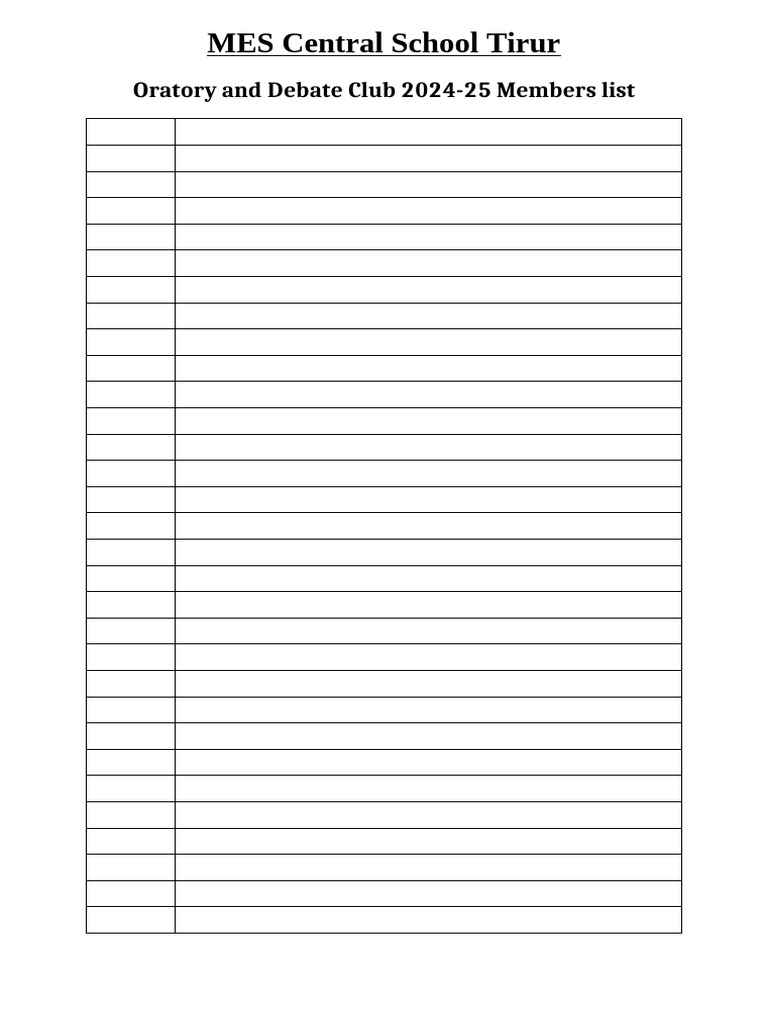 Debate Club Members List | PDF