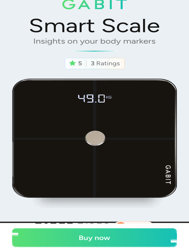 Gabit Smart Scale Body Composition Scale For body weight and BMI tracking | PDF