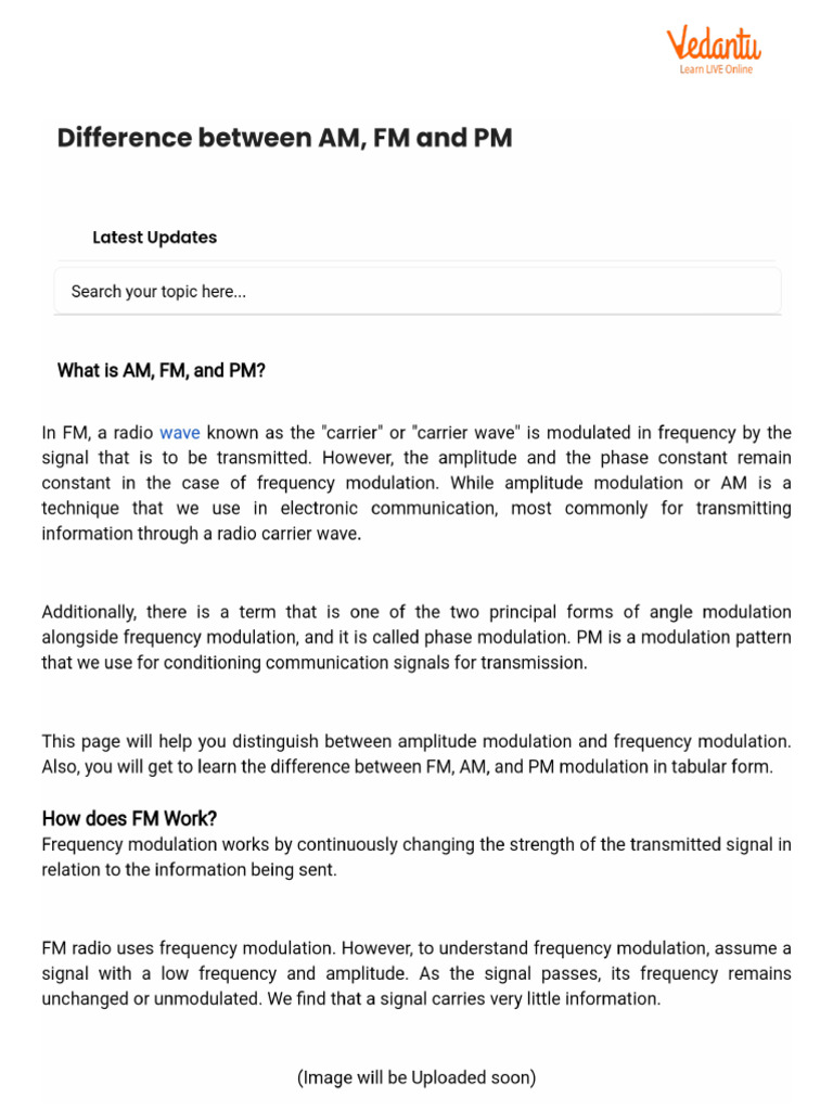 Difference Between AM, FM and PM | PDF