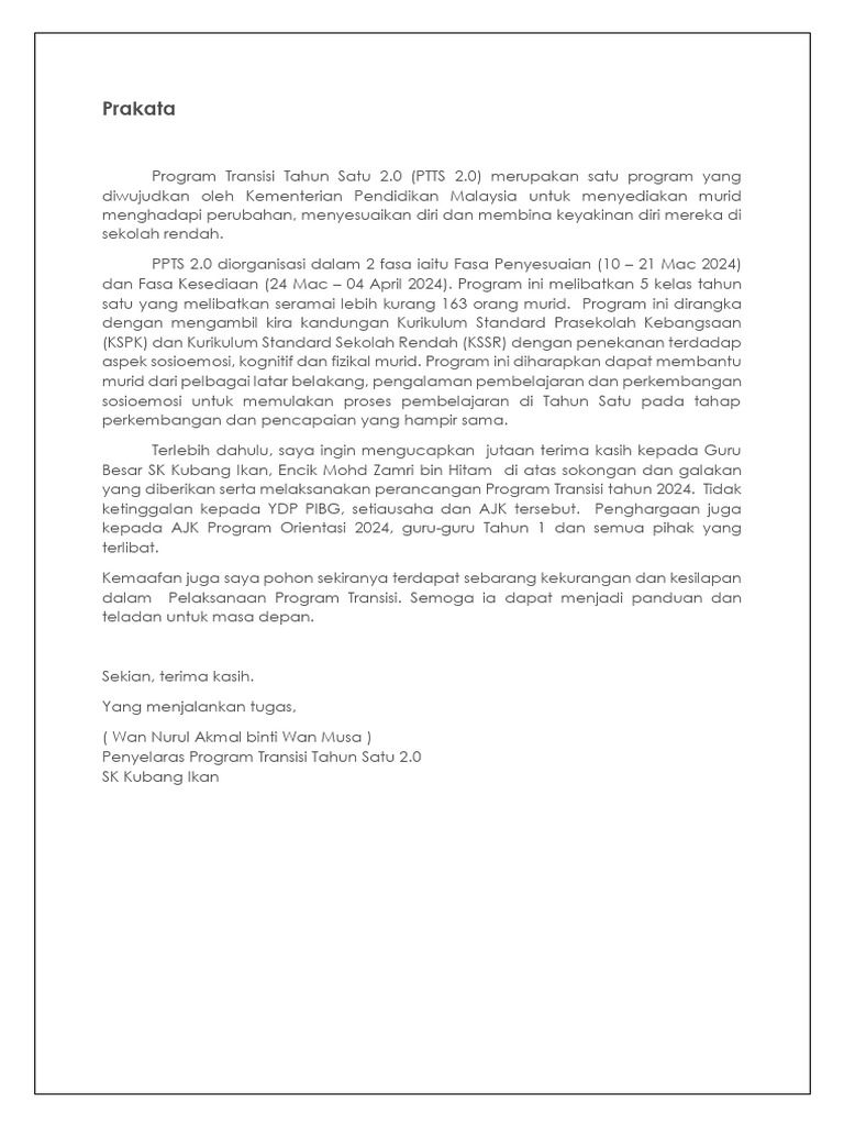 MODUL PTTS PRAKATA 2024 | PDF