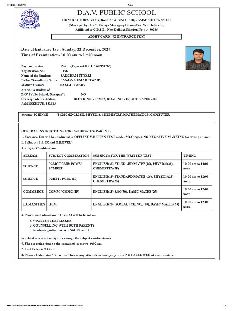 DAV Form (1) | PDF | Qualifications