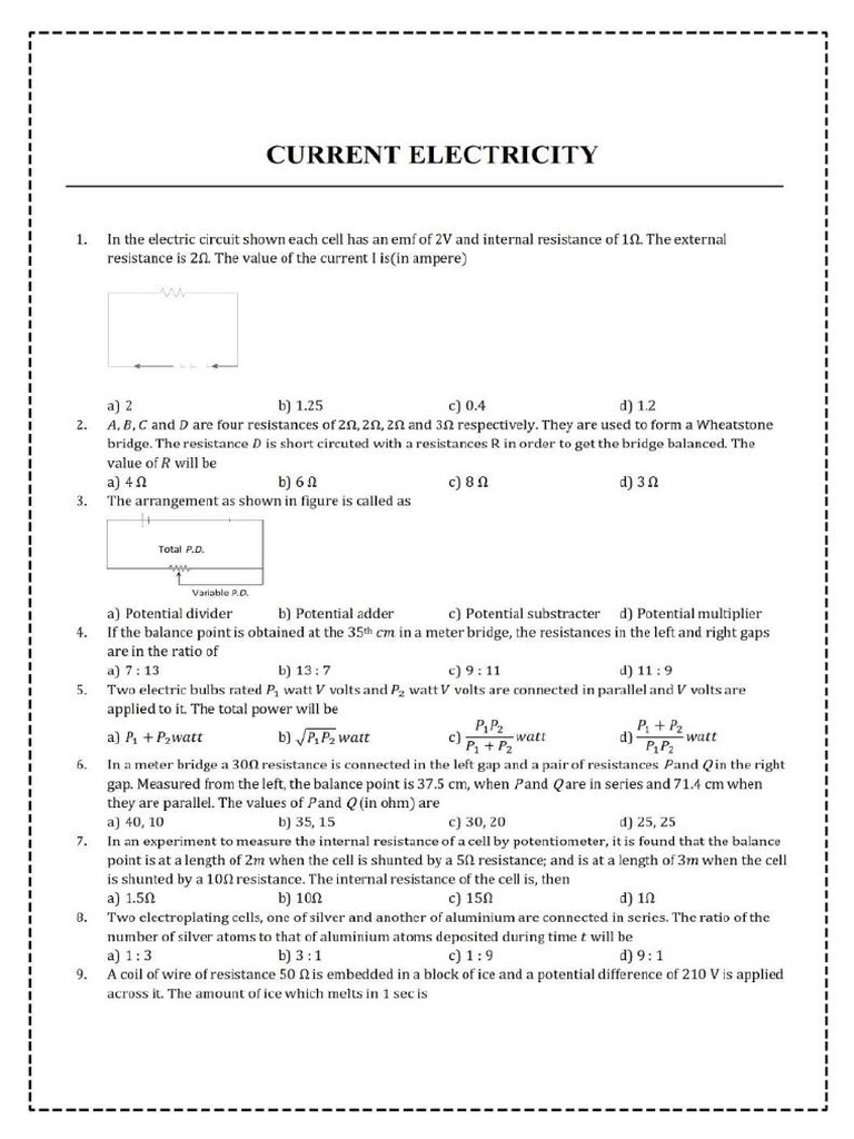 Current Electricity | PDF