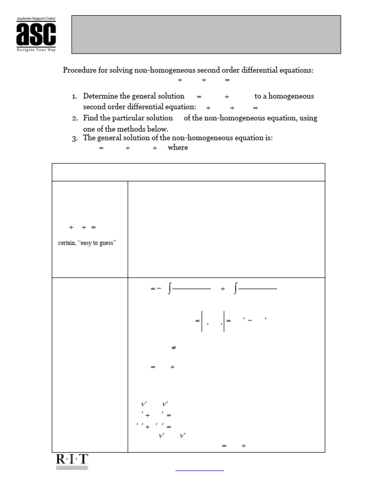 Solving Non Homogeneous Second Order Des Pdf Equations System Of Linear Equations