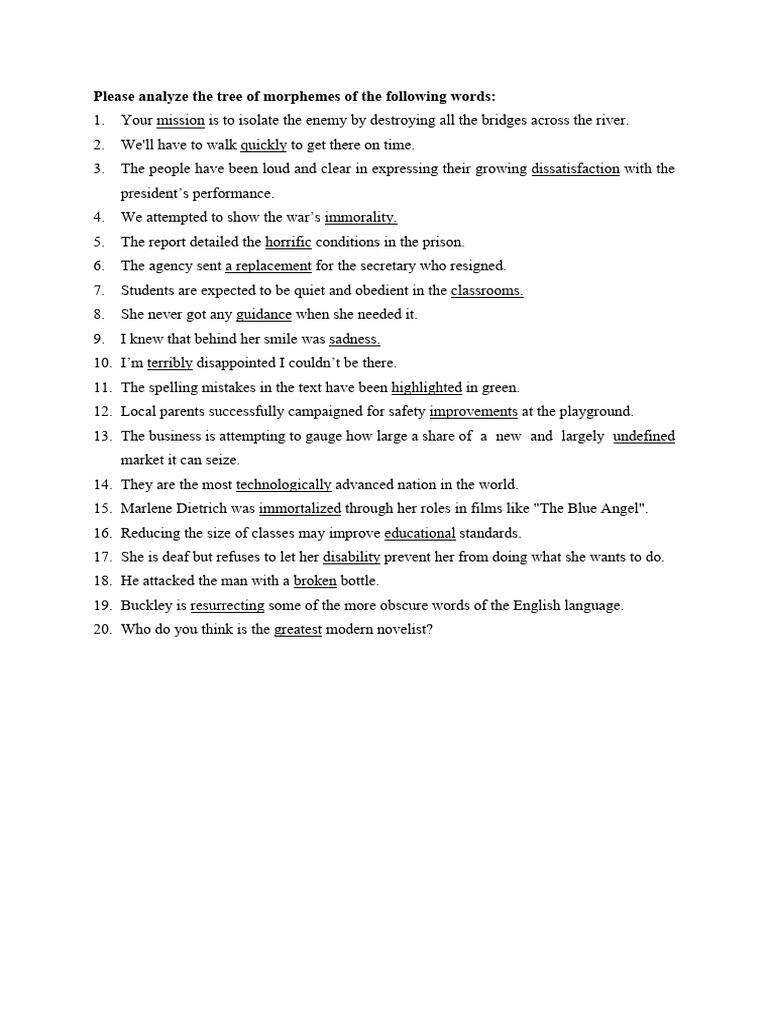 Morpheme Tree Analysis | PDF