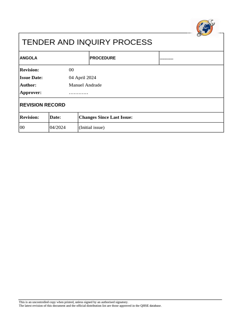 Tender and Enquiry Process | PDF | Business