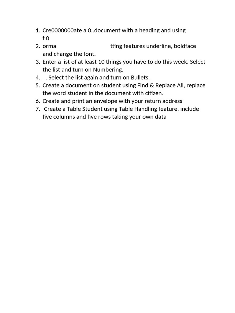 Create A Document With A Heading and Using Formatting Features ...