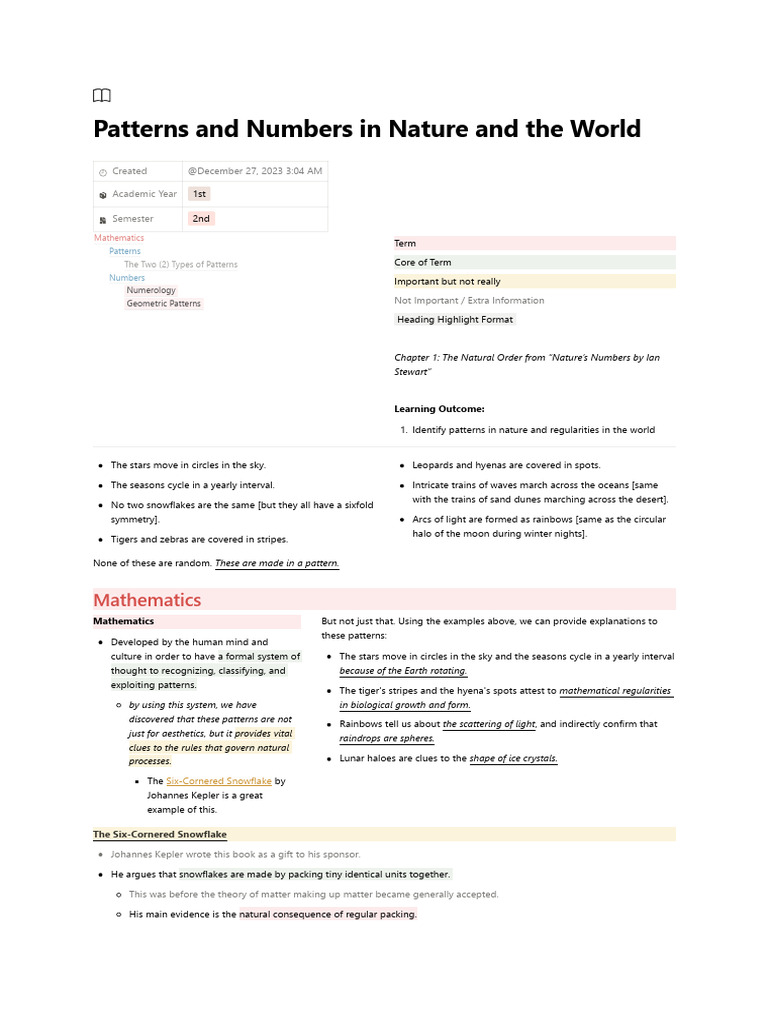 Patterns and Numbers in Nature | PDF | Pattern | Planets