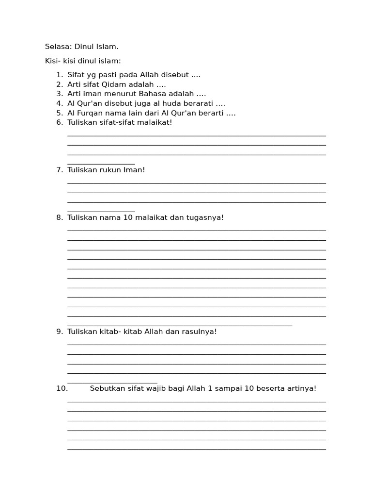 Rangkuman Bab 1-4 Dinul Islam | PDF