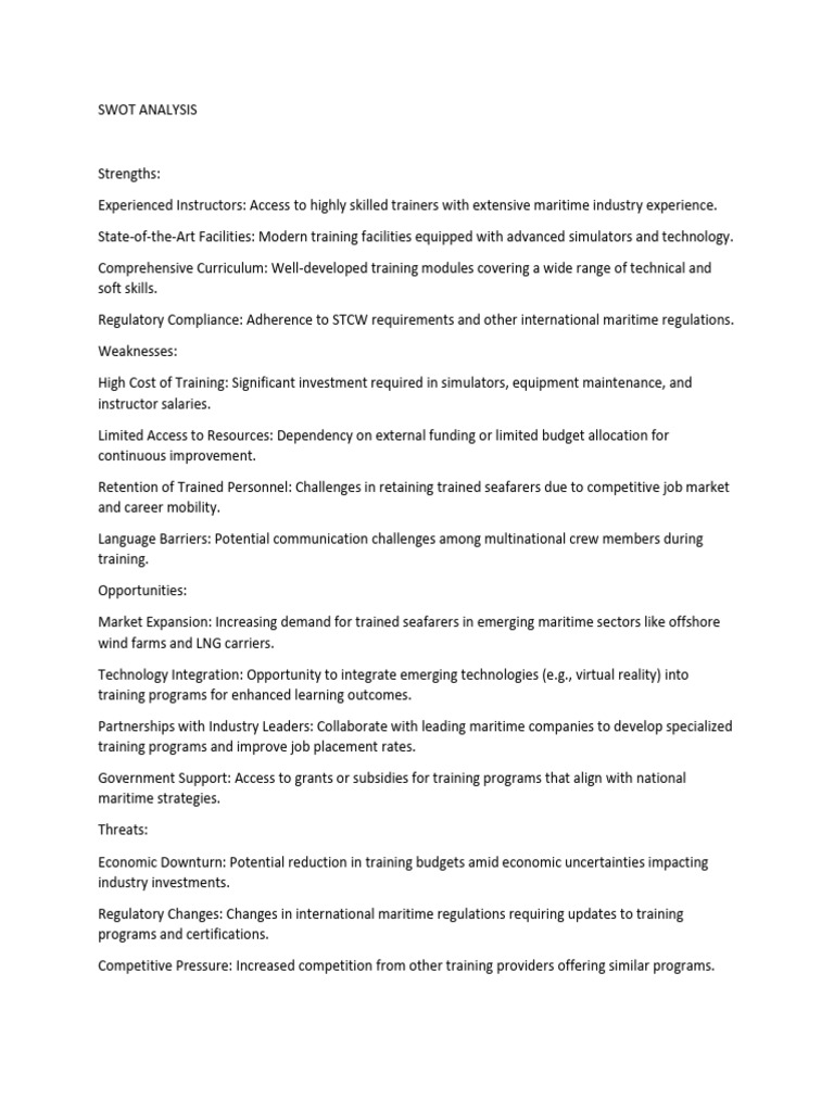 FINAL SWOT ANALYSIS | PDF | Simulation | Swot Analysis