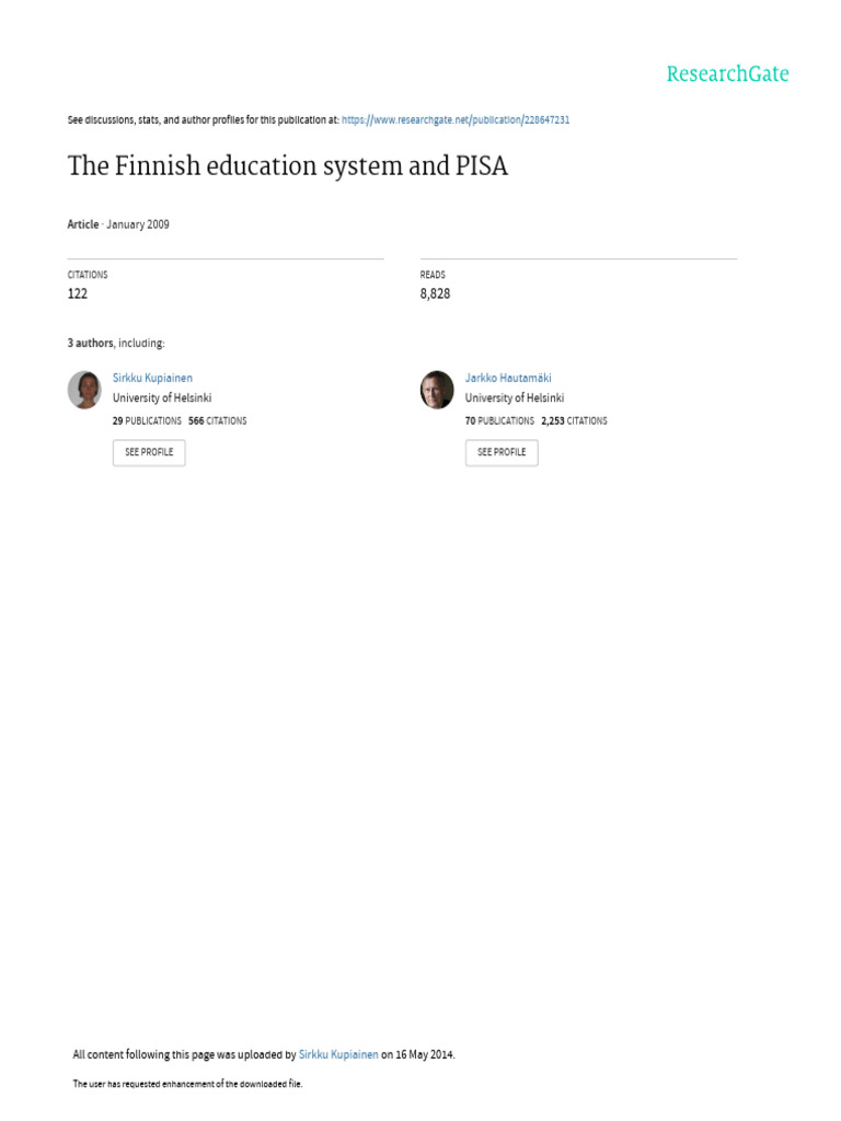 The Finnish Education System and PISA | PDF | Curriculum | Vocational ...