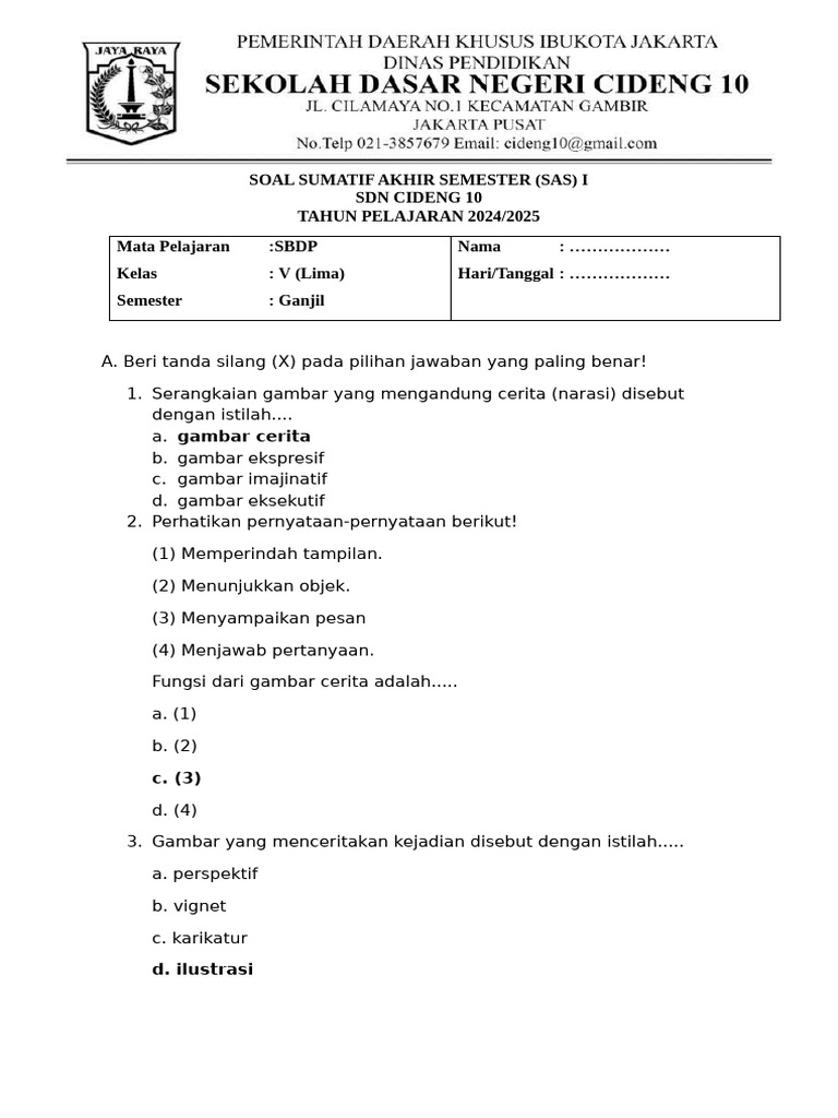 SOAL SAS SBDP | PDF