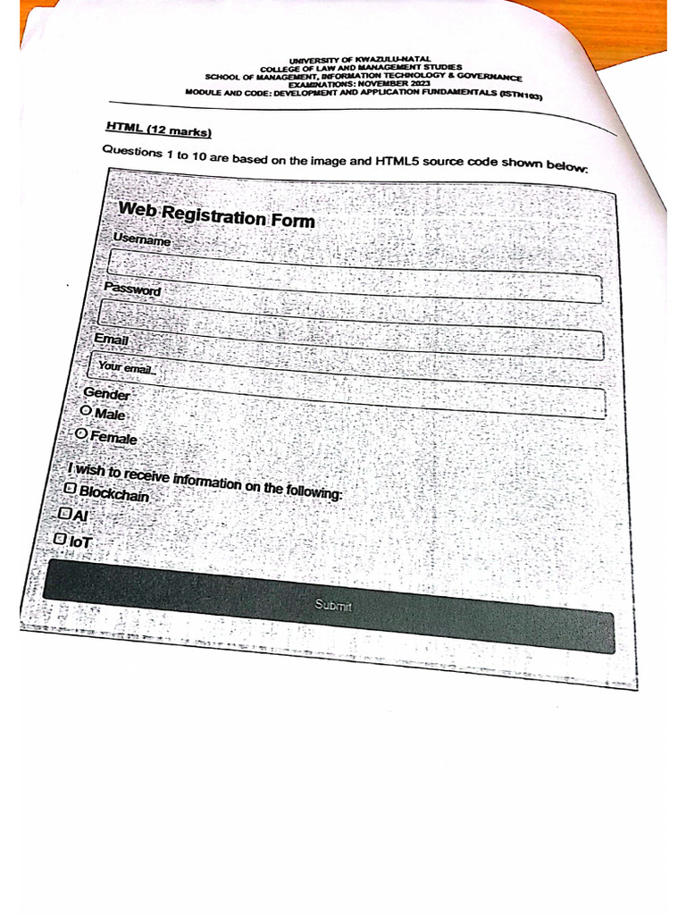 Istn103 2023 Main Exam | PDF