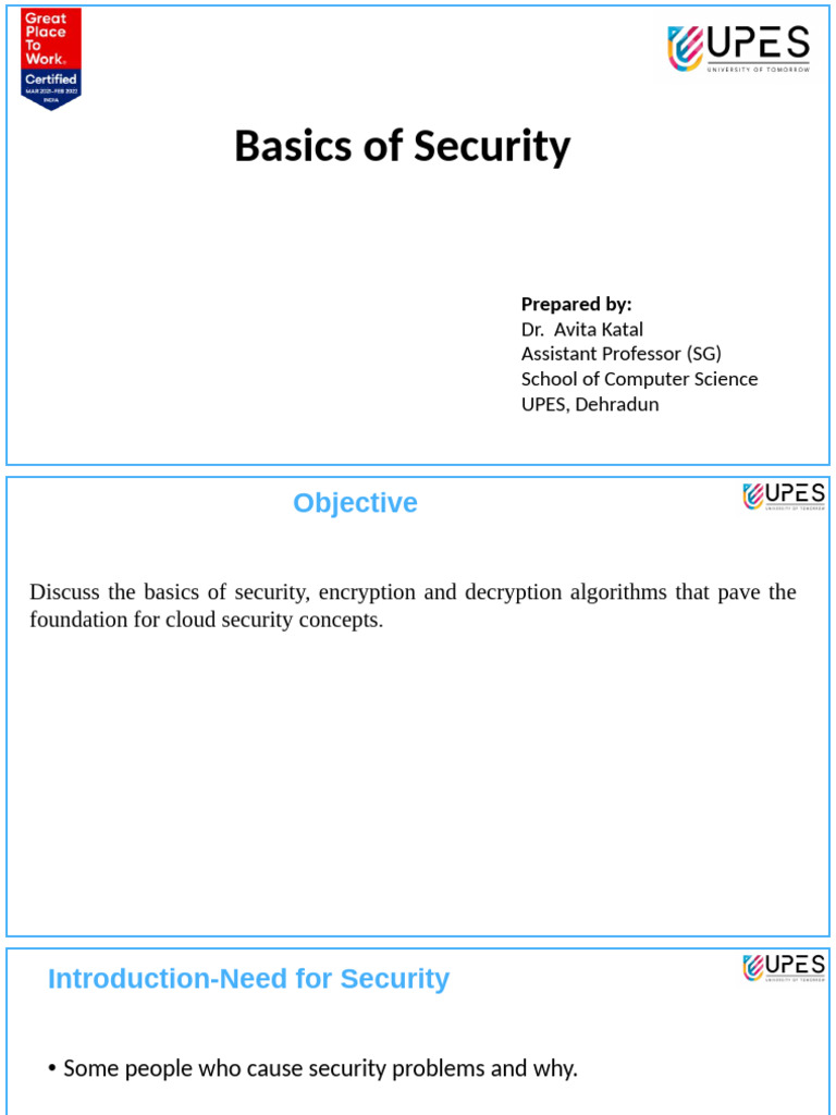 Basics Concepts of Security | PDF | Cipher | Cryptography
