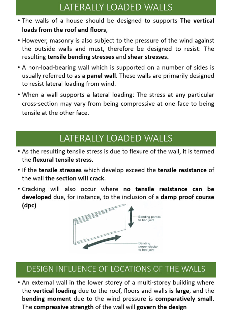 Lecture 4 - Design of Laterally Loaded Walls | PDF | Strength Of Materials | Bending