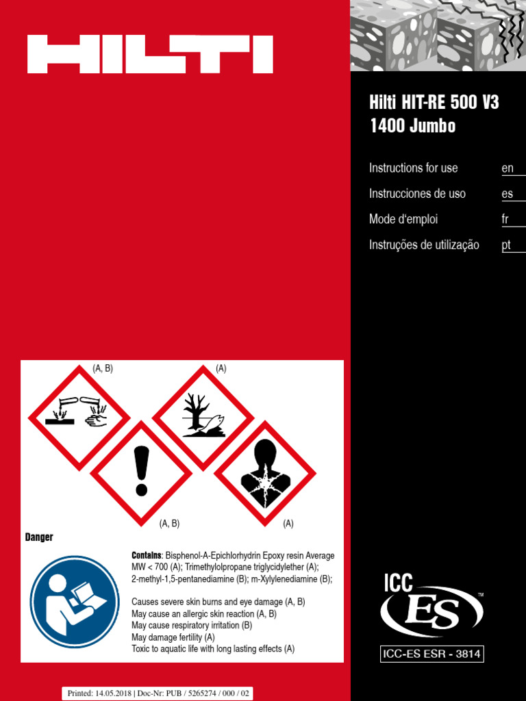 HIT-RE-500-V3-Adhesive-Anchor-Installation-Instructions-1605441 | PDF