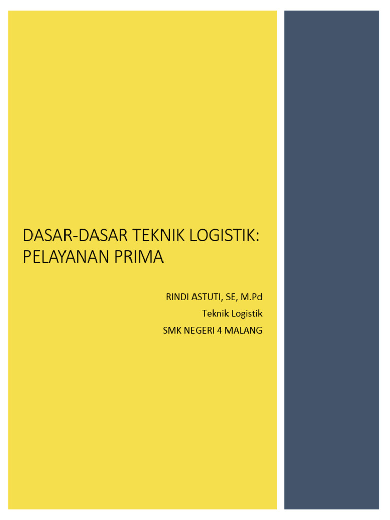 Pelayanan Prima dalam Teknik Logistik | PDF