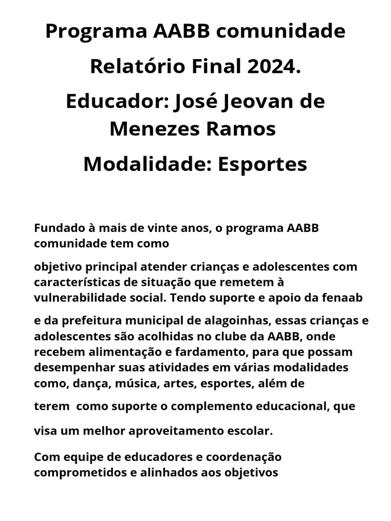 Programa AABB comunidade_20241218_152219_0000 | PDF | Voleibol