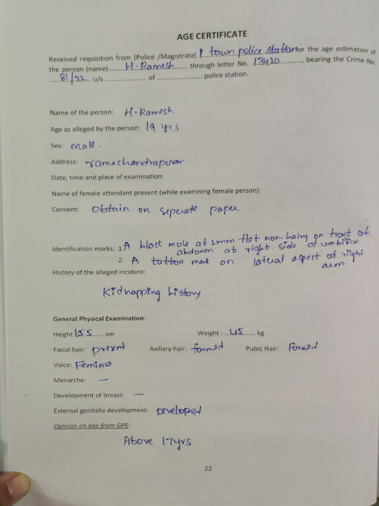 Age Certificate Forensic | PDF