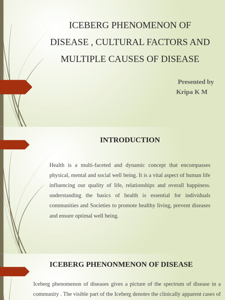 Iceberg Phenomenon & Disease Causes | PDF | Mental Health | Psychology