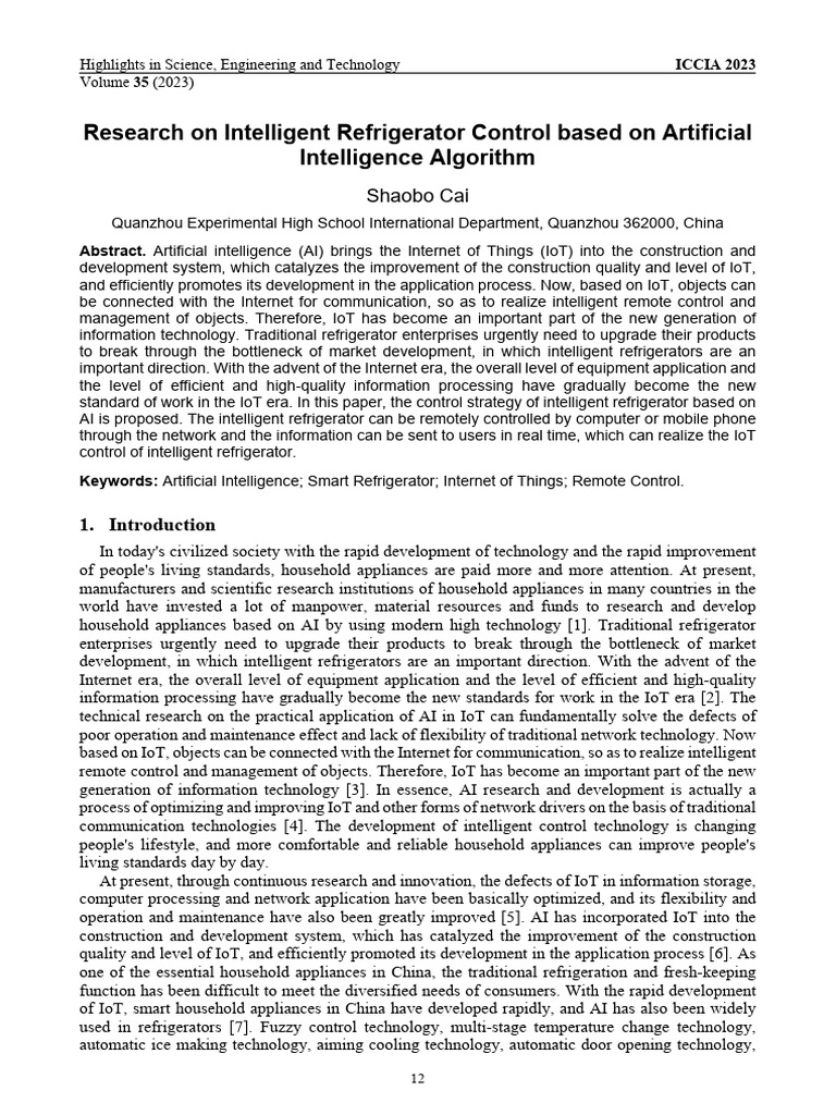 Refrigeration control with Fuzzy Logic | PDF | Internet Of Things ...