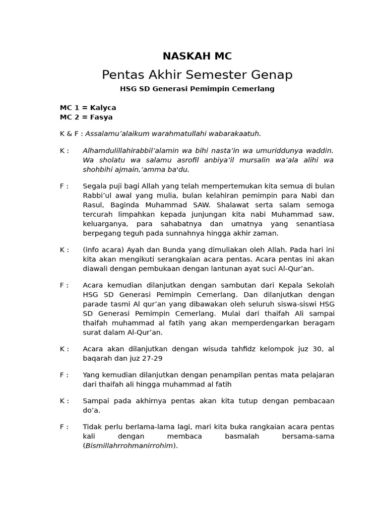 Naskah MC FIX | PDF