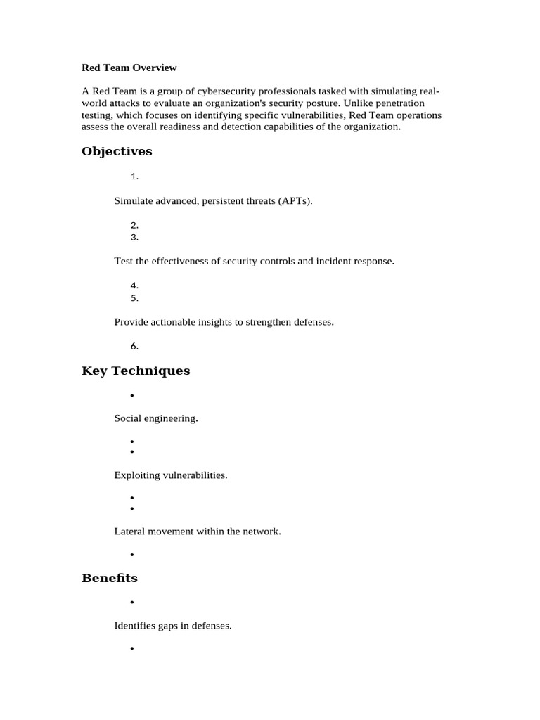 Red Team Overview | PDF