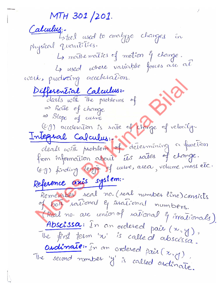 MTH301 Lecture 1-22 by Kinza Bilal | PDF