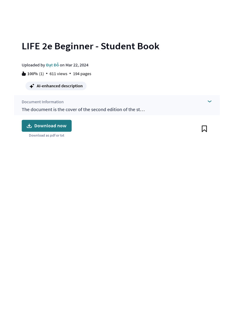 LIFE 2e Beginner - Student Book - PDF - Adjective - Plural | PDF ...