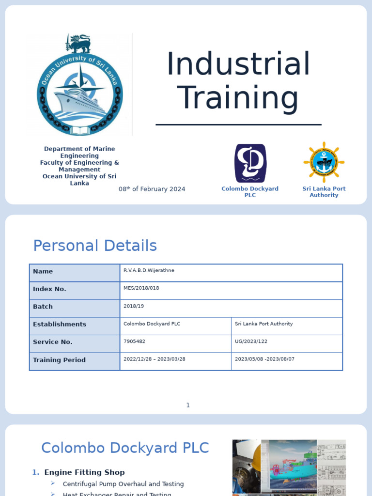 Colombo Dockyard Internship Report | PDF
