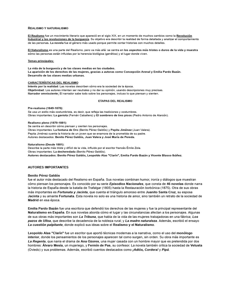 Castellano Chuleta | PDF | Realismo literario