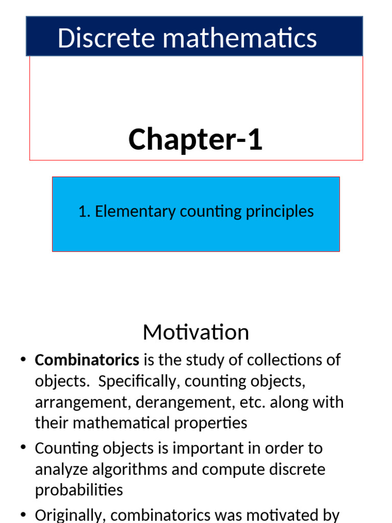 Counting Principles in Discrete Mathematics | PDF | Combinatorics | Mathematical Proof