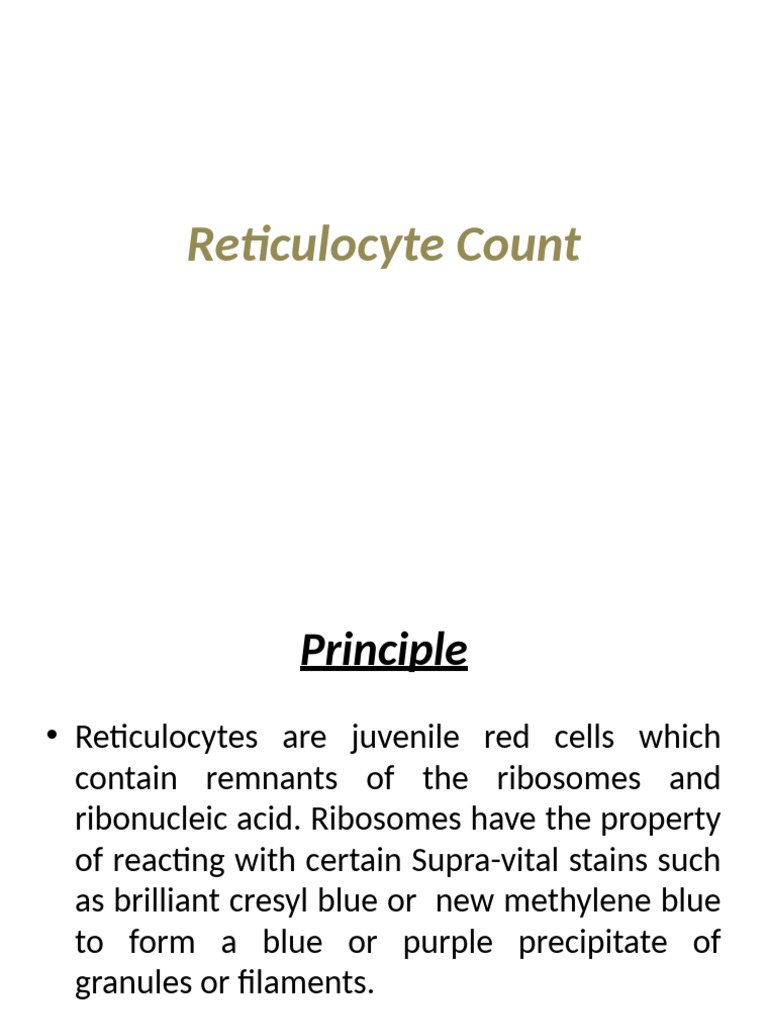 Reticulocyte Count | PDF