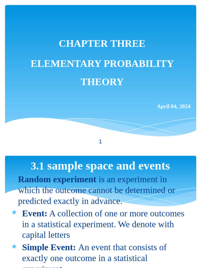 CHAPTER THREE Probability | PDF | Random Variable | Probability