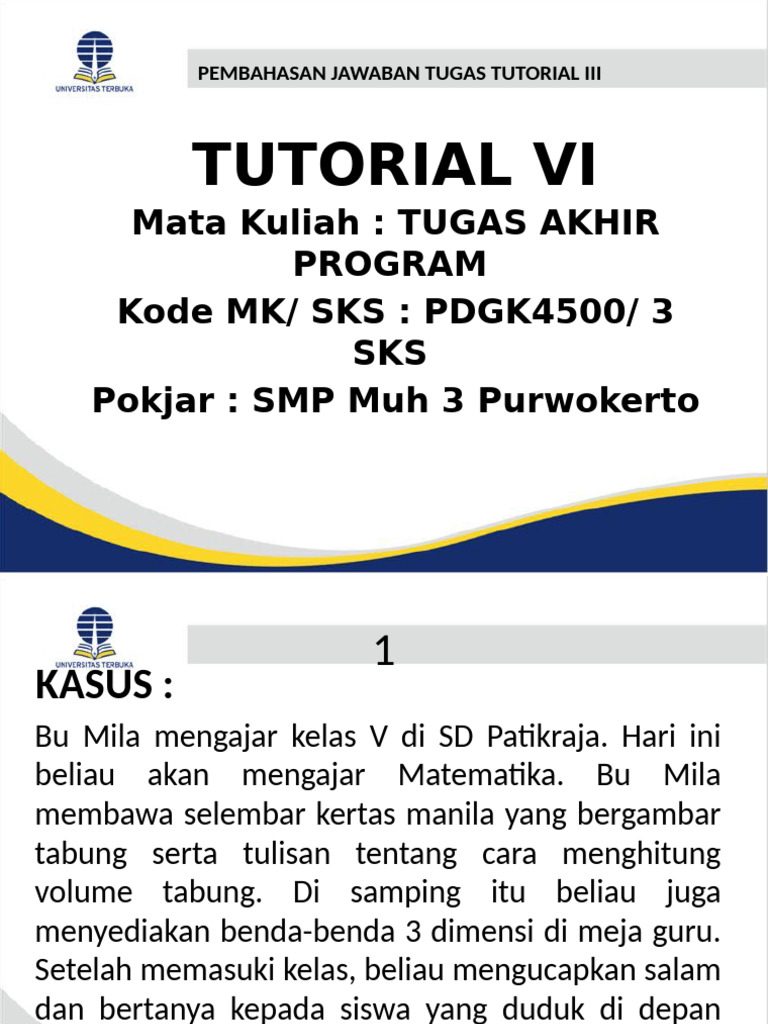 TUTORIAL VI SESI 1 2024 Karya Shobirin Slamet | PDF