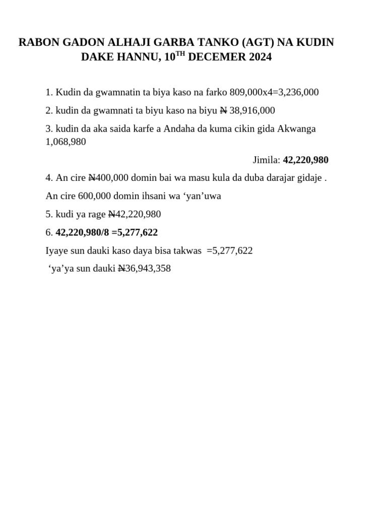 Rabon Gadon Alhaji Garba Tanko | PDF