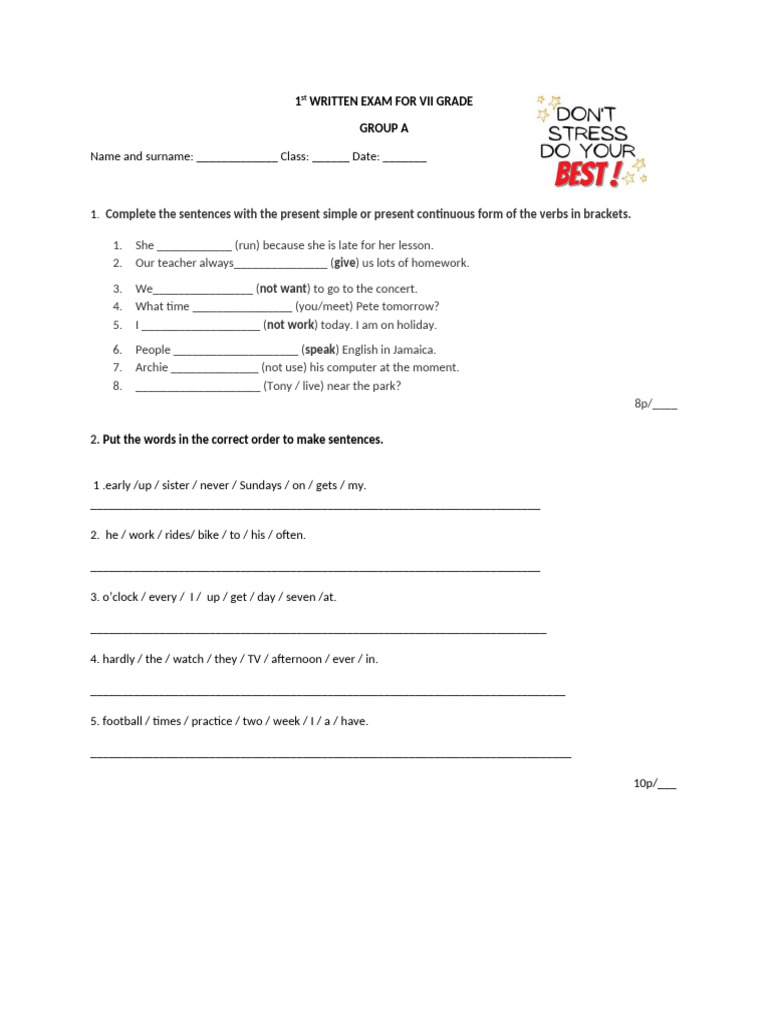 7mo Oktomvri Test 1 Group A-20 Lista | PDF | Linguistics