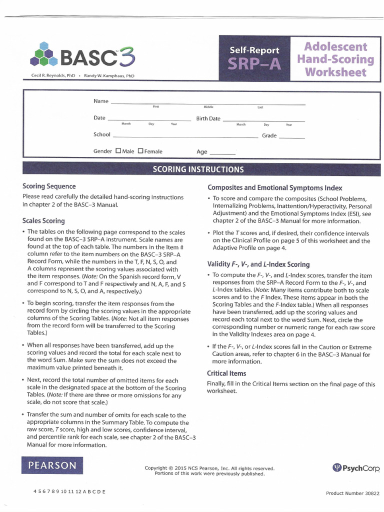 2 B. Adolescent Scoring 12-21 (SELF) | PDF