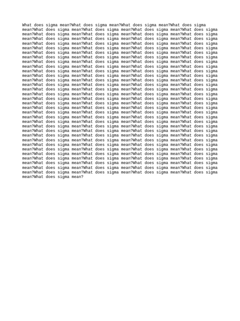 What Does Sigma Mean? | PDF