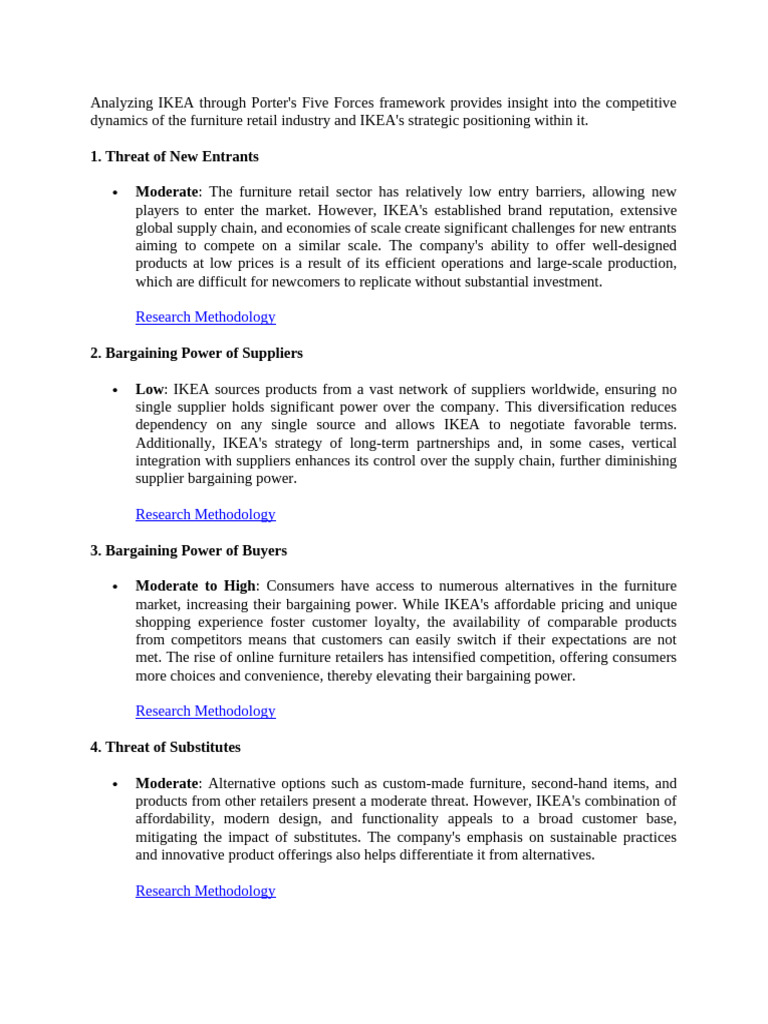 IKEA's Competitive Positioning Analysis | PDF | Supply Chain | Bargaining
