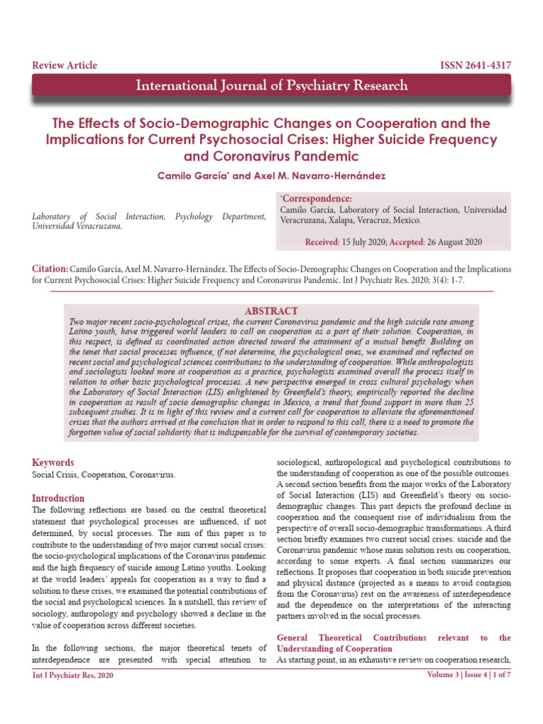 International Journal of Psychiatry Research | PDF | Sociology | Anthropology