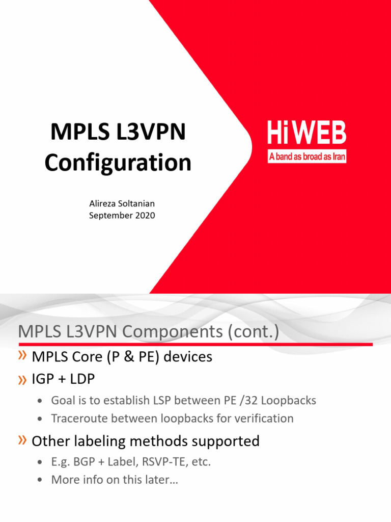 05 MPLS L3VPN Configuration | PDF