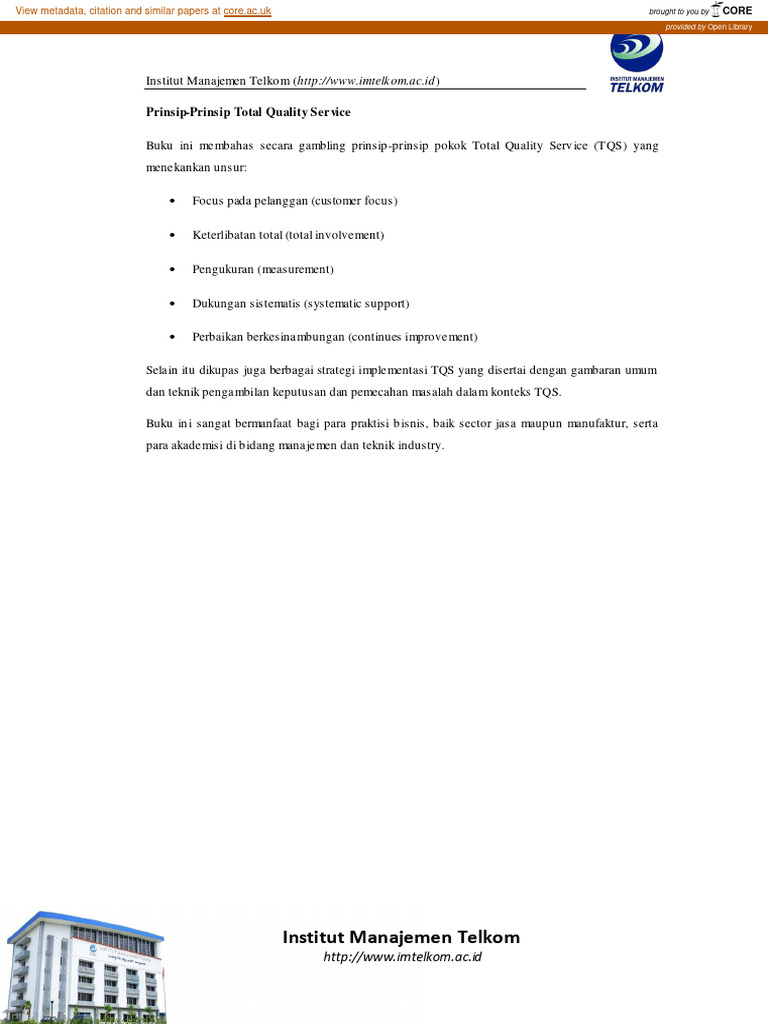 Prinsip Prinsip Total Quality Service | PDF