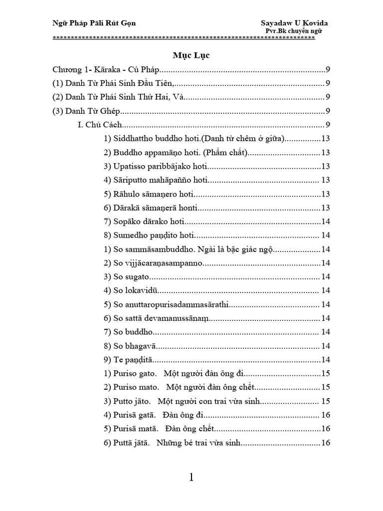 Book - Ngu Phap Pali Rut Gon | PDF